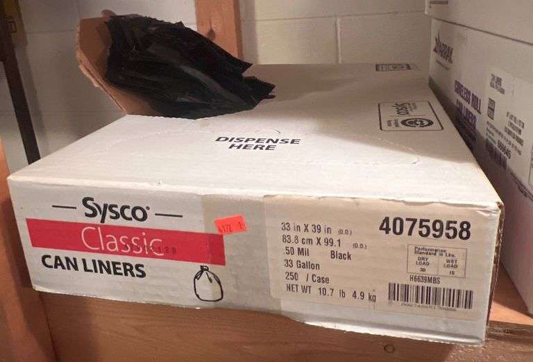 Sysco Classic Can Liners, 33 Gallon, Black, 250-Count - Metzger ...