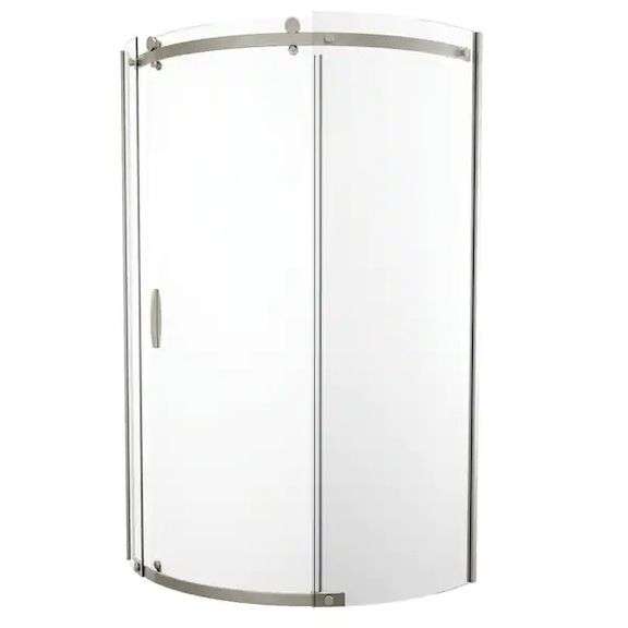 Delta 38” Round Shower Enclosure with Clear Glass and Chrome Finish ...