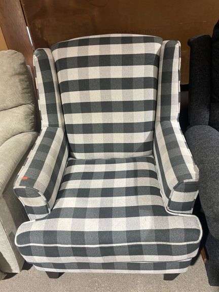 Fusion Zelderock Charcoal Wingback Armchair 32”x32”x42” - Metzger ...