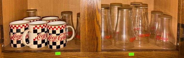 Coca-Cola Branded Glassware and Checkered Mugs - Metzger Property ...