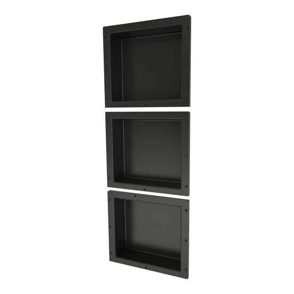 TILE REDI - Redi Niche 16 in. x 42 in. Triple Shower Niche Set in Black ...