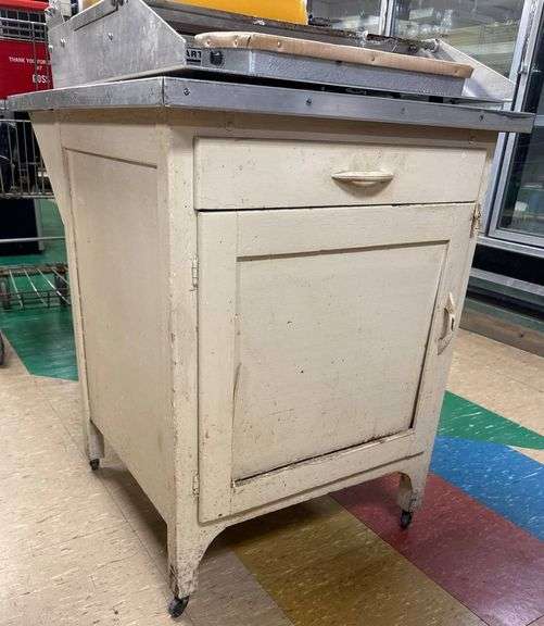 Metal and Laminated Work Station with Storage – No Contents Included ...
