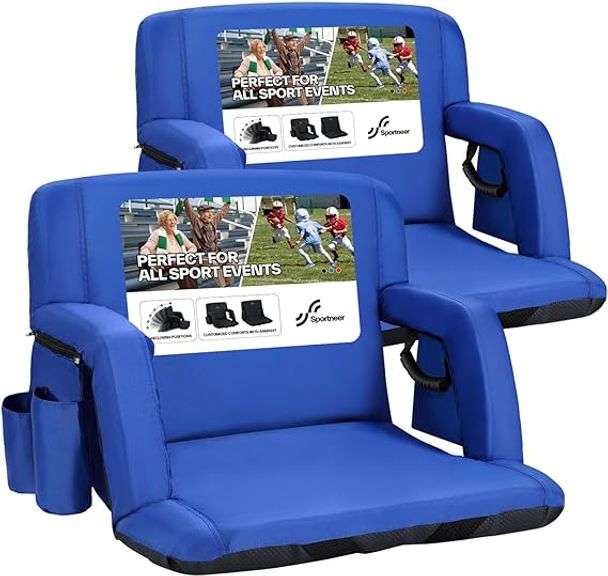 SPORTNEER - Wide Padded Stadium Chair with Armrests, 6 Reclining ...