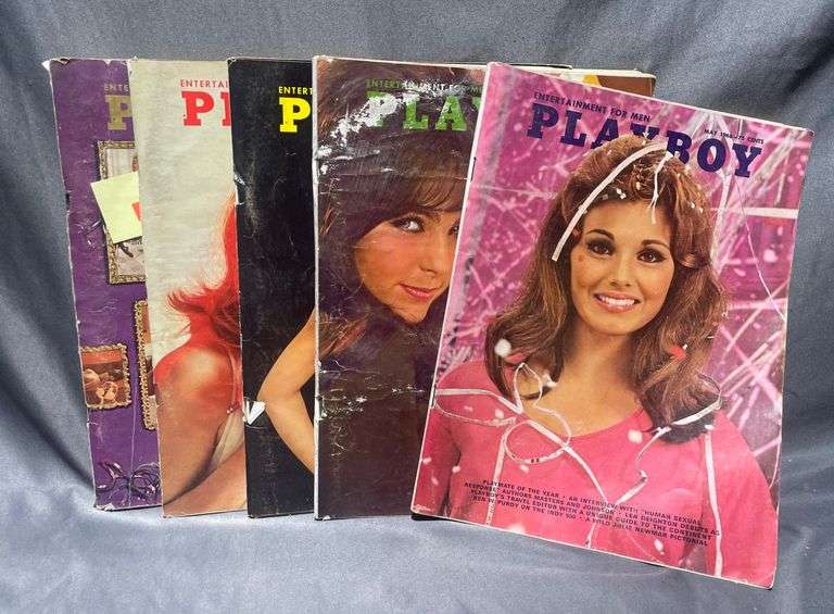 5 Issues of Playboy Magazines from Jan-May 1968 - Metzger Property ...