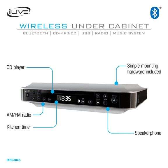 ILIVE - Bluetooth Under Cabinet Music System with CD Player - SEE ...