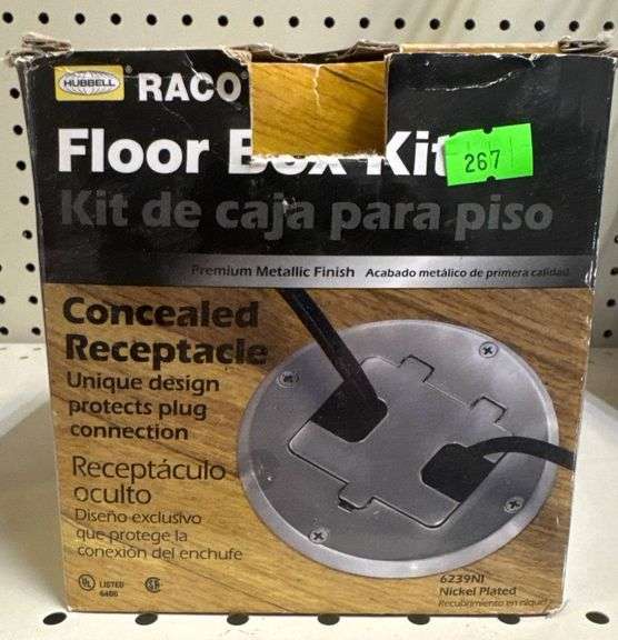 RACO Floor Box Kit with Round Nickel Cover and Tamper-Resistant ...