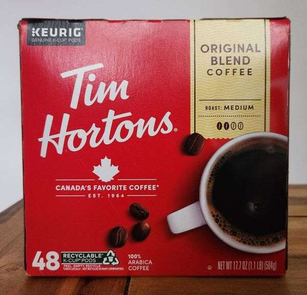 Tim Hortons original blend medium roast coffee pods 48 count best by 6/ ...