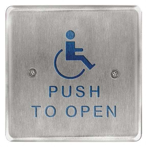 BEA - BEA Exit Push Button: 4 1/2 in Ht, 5/8 in Dp, 4 1/2 in Wd, ADA ...