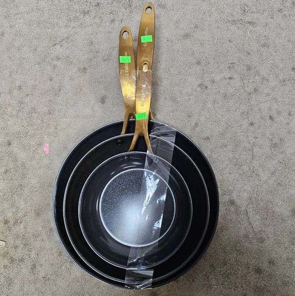 Nest of 3 Nonstick Frying Pans with Metal Handles Previously Owned ...