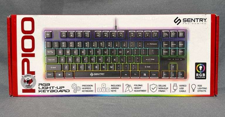 Sentry KP100 RGB Light-Up Keyboard, 15” - Metzger Property Services, LLC