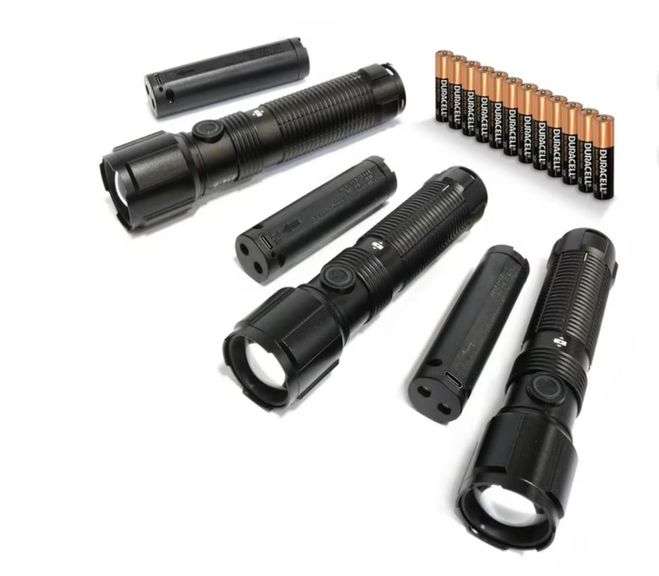 Pack of 3 1700 Lumen Dual Power LED Flashlights with Batteries ...