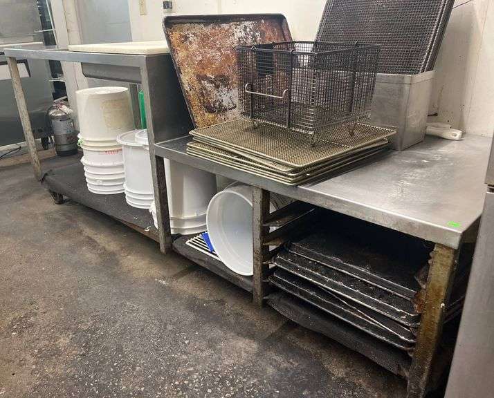 Metal Work Table with Undershelf and Cutting Board – All Contents ...