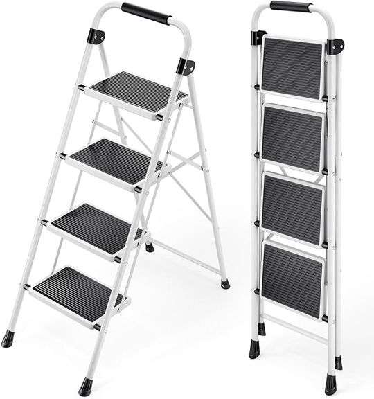 KINGRACK - Step Ladder 4 Step Folding Step Stool for Adults with ...
