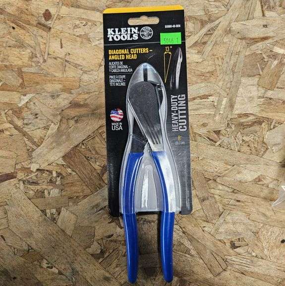 Klein Tools Diagonal Cutters with Angled Head and Blue Handles ...