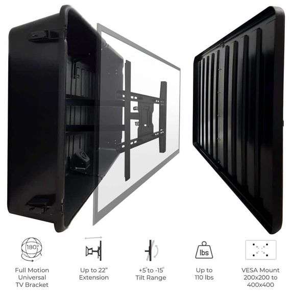 STORM SHELL - Outdoor TV Hard Cover Weatherproof Protection 45 in. - 55 ...