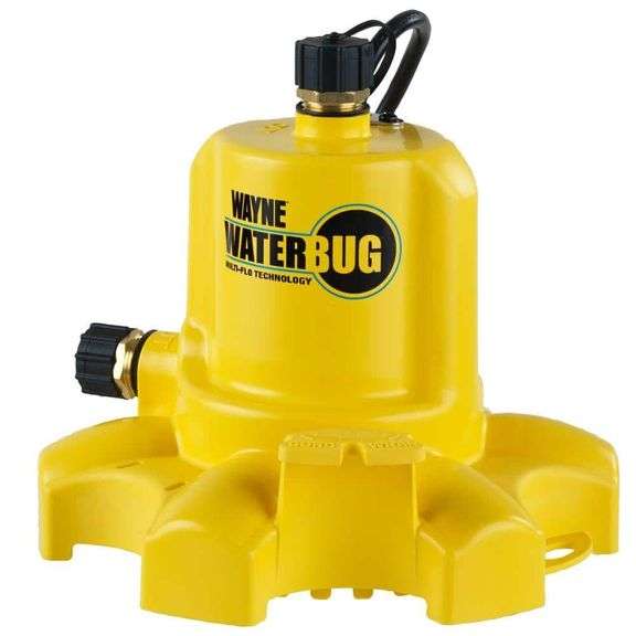 WAYNE - 1/6 HP WaterBUG Submersible Utility Pump with Multi-Flo ...