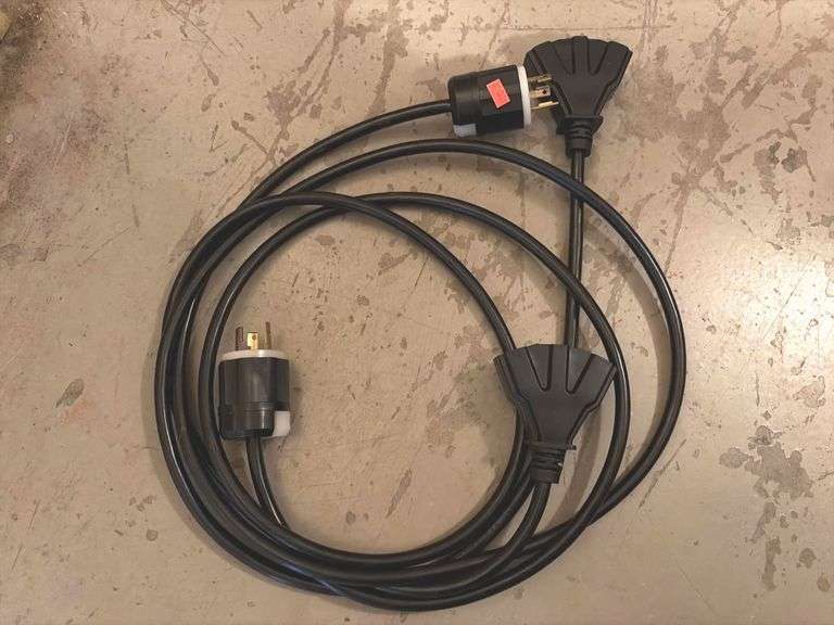 Black 3-Prong Power Cord with Triple Splitter Adapter - Metzger ...