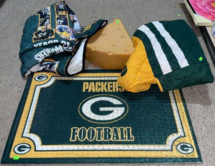 Green Bay Packers Fan Items Inc. Rug, Quilt, Throw, and Cheese Head Hat ...