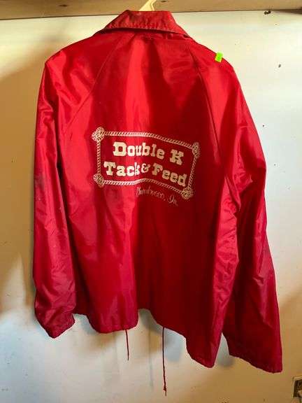 Red Nylon Jacket with Wayne Feeds and Double K Tack Graphics ...