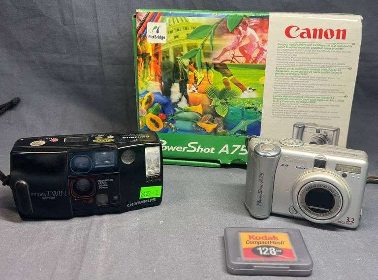 Olympus Infinity Twin Camera & Canon PowerShot A75 with Kodak Compact ...