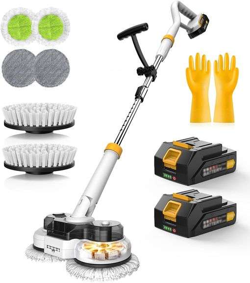 QIMEDO - Cordless Electric Mop, 6000mAh Battery Electric Power Scrubber ...