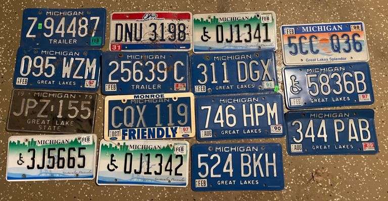 Michigan License Plates and 1 Ohio Plate, 1970s-1990s - Metzger ...