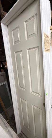 Teem Wholesale Inc. Pre-Hung 6-Panel Door with Primed Flat Jambs ...
