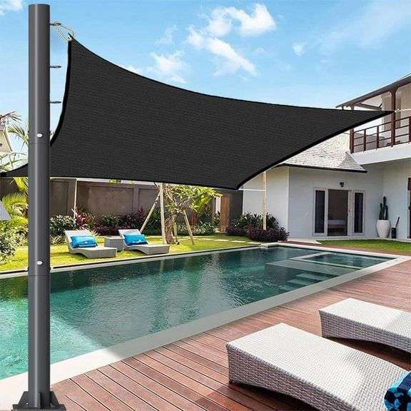TRAYIU - 12ft Sun Shade Sail Pole - 3 Diameter Outdoor Sunshade Sail ...