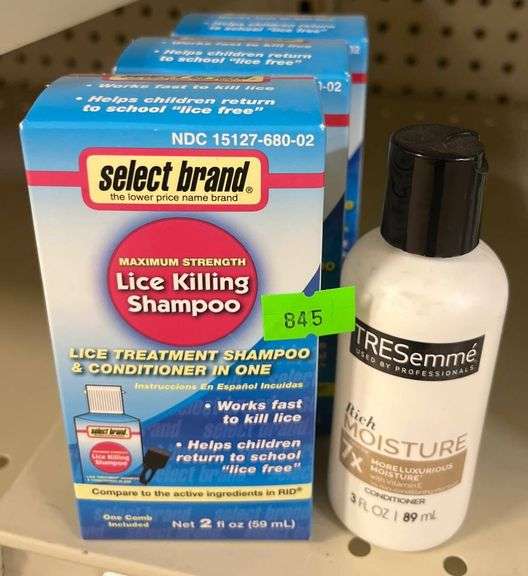 Select Brand Lice Killing Shampoo and TRESemme Moisture Conditioner ...