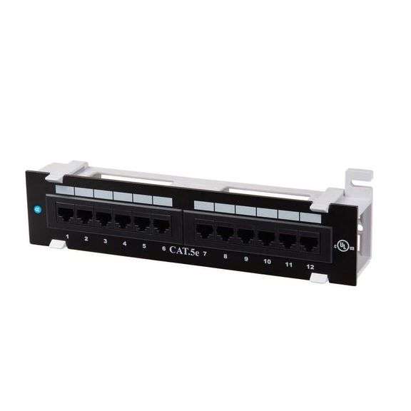 COMMERCIAL ELECTRIC - 12-Port Category 5e Mini Patch Panel with 89D ...