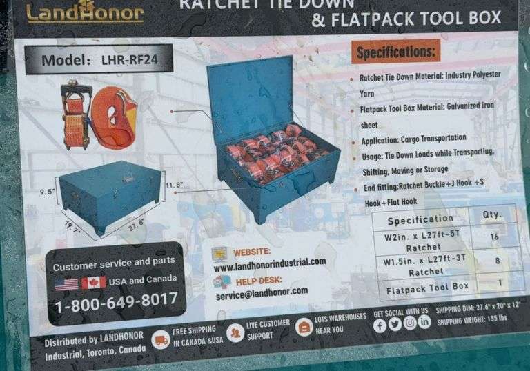 Ratchet Tie Down Kit WIth Tool Box Model: LHR-RF24 - Metzger Property ...