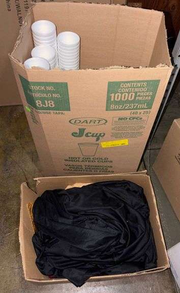 Black Table Covers and Styrofoam Cups 8 oz - Metzger Property Services, LLC