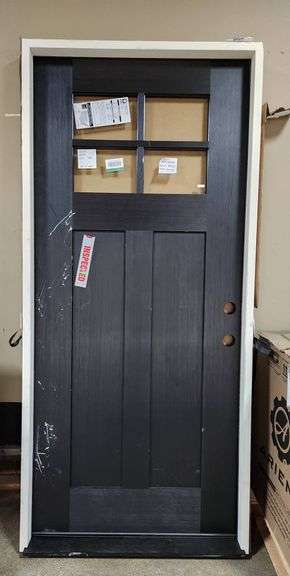 Steves & Sons Regency 36 in. x 80 in. 4 Lite 1/4 Toplite LHIS Clear ...