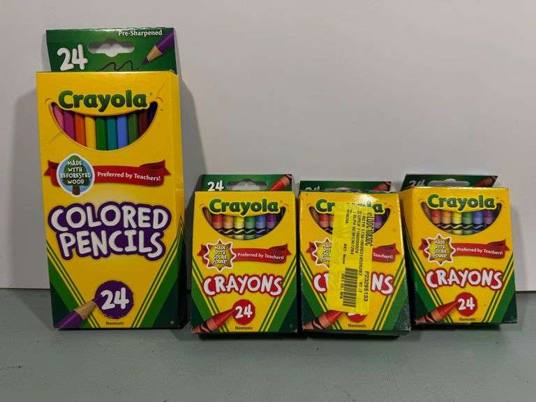 Crayola Colored Pencils Box and (3) Crayola Crayons Boxes, Each with 24 ...