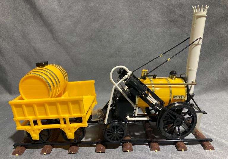 Scale Model of the Stephenson’s Rocket Locomotive with Tracks, 10”x3.25 ...
