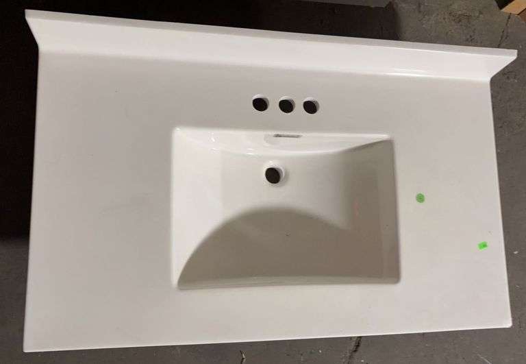 Custom Cast Marble Works Vanity Top - chipped corner - 37”x22.5”x7 ...