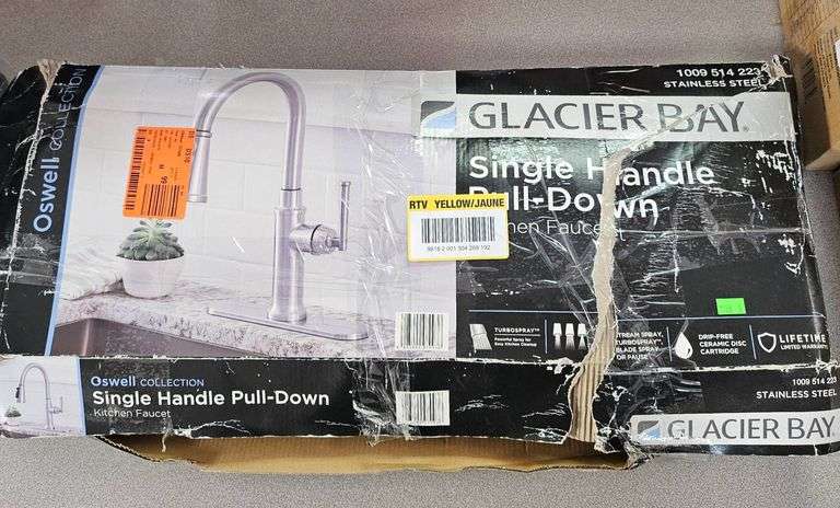Glacier Bay Oswell Single-Handle Pull-Down Kitchen Faucet in Stainless ...