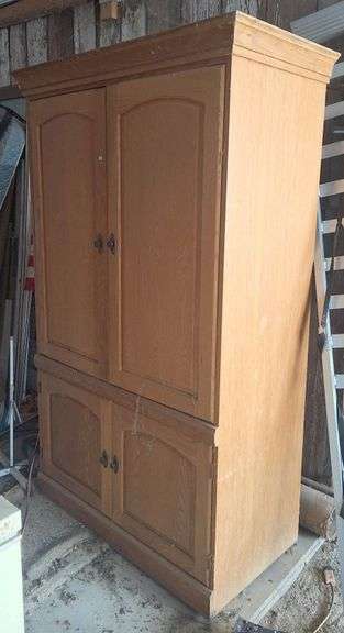 Tall Storage Cabinet with Paneled Doors and Interior Shelving 42x80x24 ...