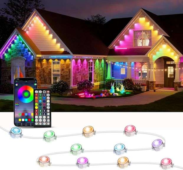 AIICRGB - RGB Permanent Outdoor Lights, 300FT LED Eaves Lights with ...