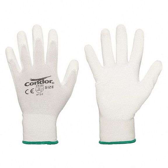 CONDOR - CONDOR Coated Gloves: M ( 8 ), Smooth, Polyurethane, Palm ...