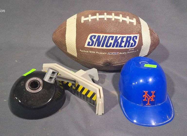 Snickers Football, Plastic NY Mets Helmet, Wheel Part, ink well ...
