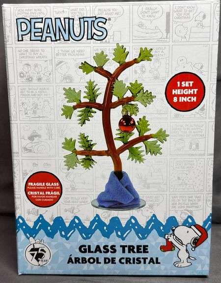Peanuts Glass Tree with Ornaments, 9” - Metzger Property Services, LLC