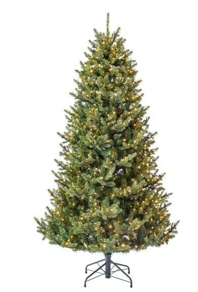 My Texas House 6.5FT Grand Spruce Prelit Artificial Christmas Tree with ...