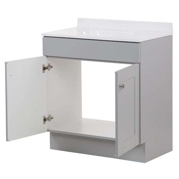 PROJECT SOURCE - Project Source Dover 30-in Light Gray Single Sink ...