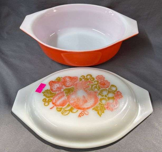 Pyrex Casserole Dish with Lid, Orange, Made in USA 10”x4”x3”, 1.5 qt ...