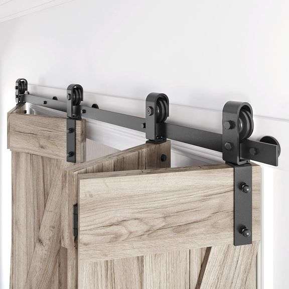 ROYMELO - 64 Bifold Sliding Barn Door Hardware Track Kit,Side Mounted ...
