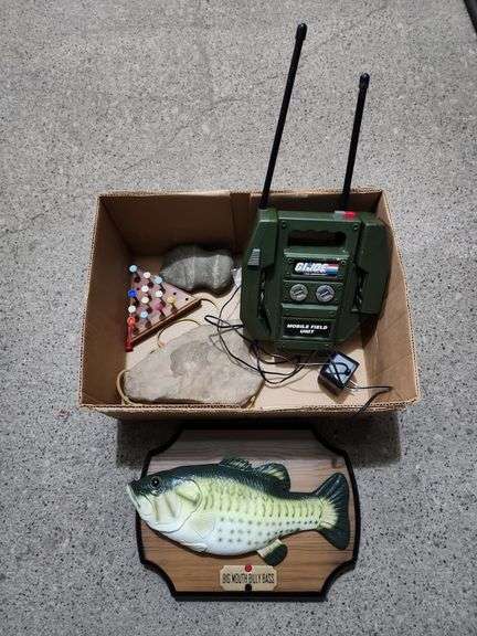 Big Mouth Billy Bass Singing Fish Plaque and G.I. Joe Mobile Field Unit ...