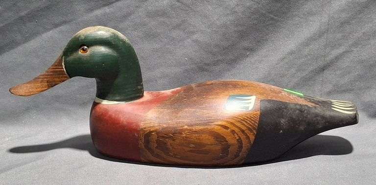 Wood Hand-Painted Carved Mallard Duck Figure 13.5″ - Metzger Property ...