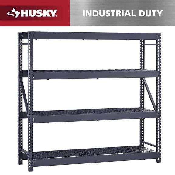 HUSKY - 4-Shelf Metal Industrial Duty Freestanding Garage Storage ...
