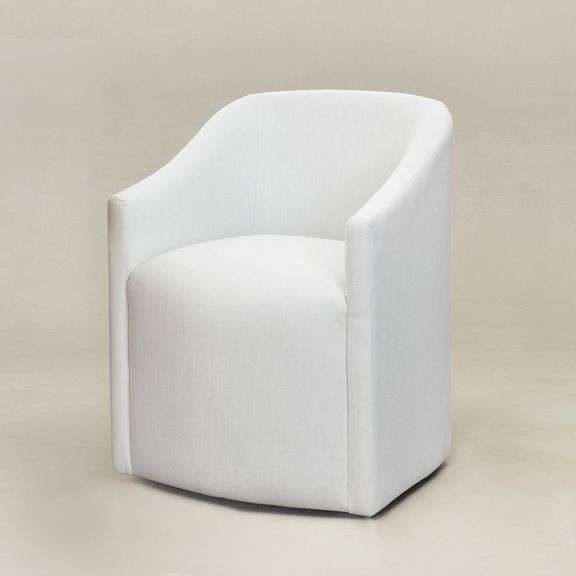 - Caigan 25 Wide Modern No Assembly Upholstered Linen Barrel Back ...